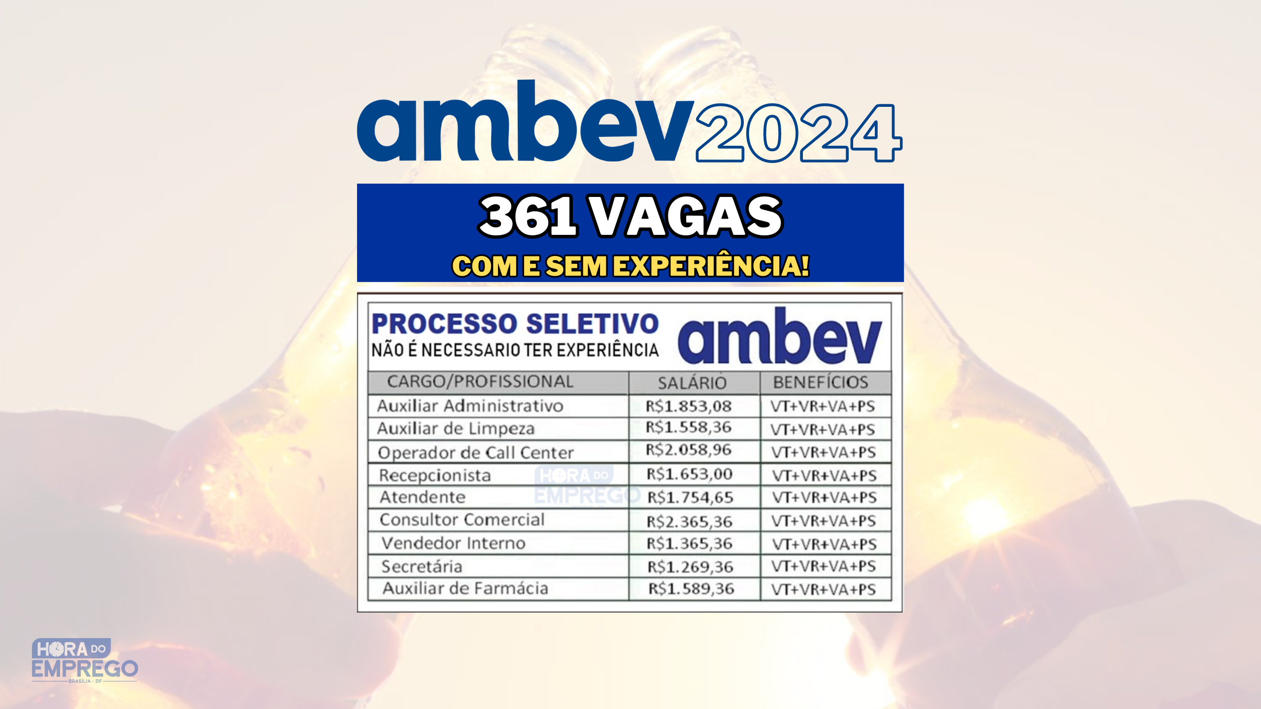 Ambev anuncia Processo Seletivo com 361 vagas de emprego para DIVERSAS ÁREAS em todo o Brasil ...