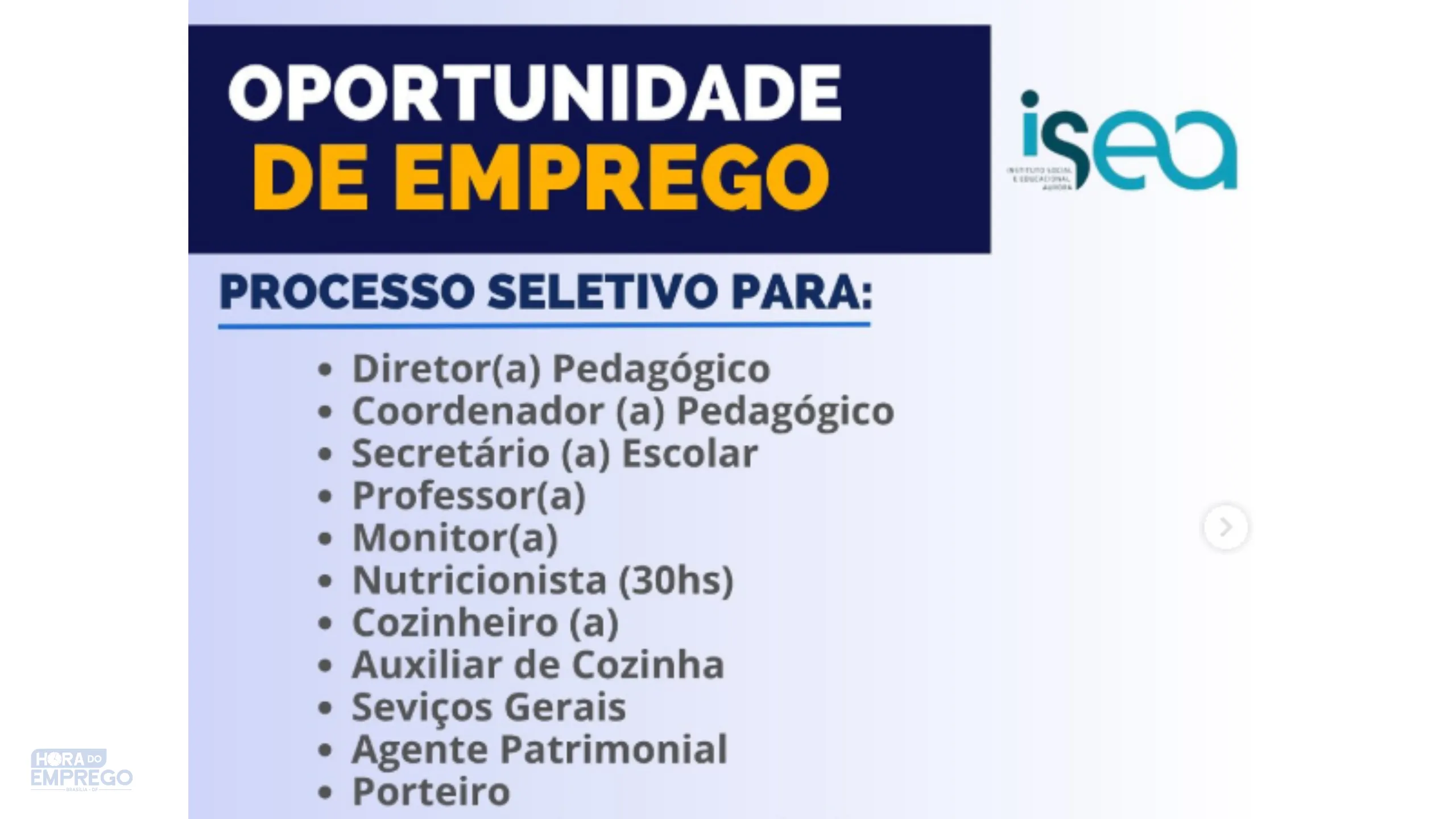 O Instituto ISEA Social anuncia Processo Seletivo 06/2025 com vagas para Diversas Áreas! - Hora ...